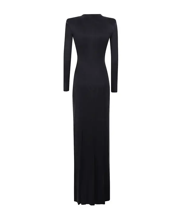 Elisabetta Franchi Draped Long Sleeve Gown