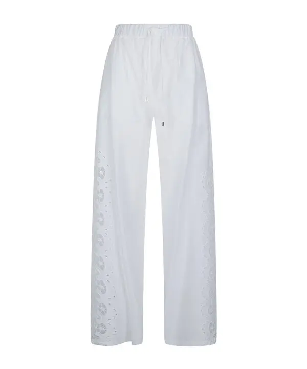 Patrizia Pepe Wide Leg Pants With Floral Embroidery
