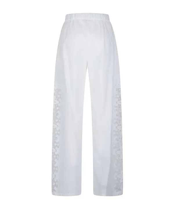 Patrizia Pepe Wide Leg Pants With Floral Embroidery