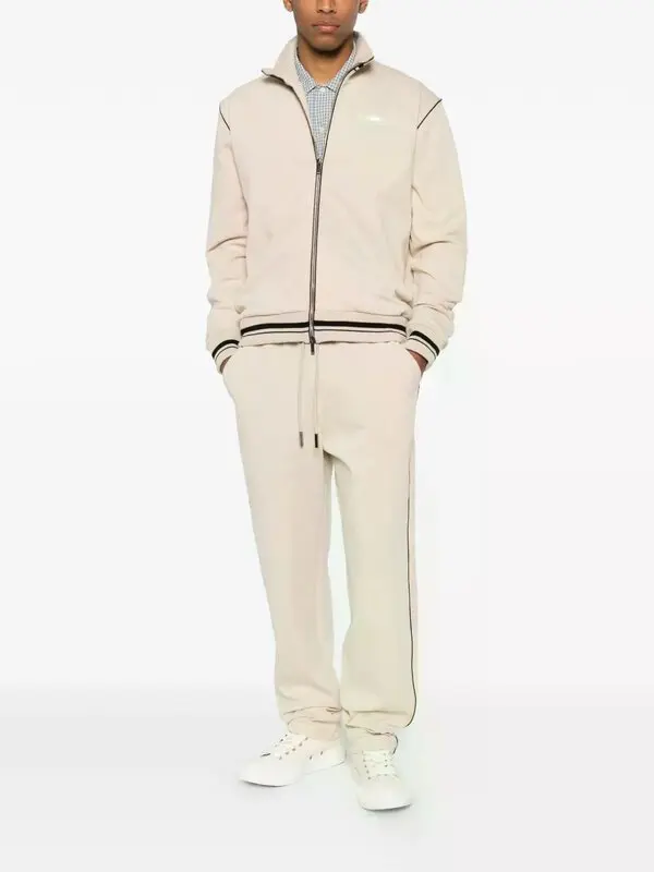 Iceberg Striped Trim Zip-up Sweatshirt