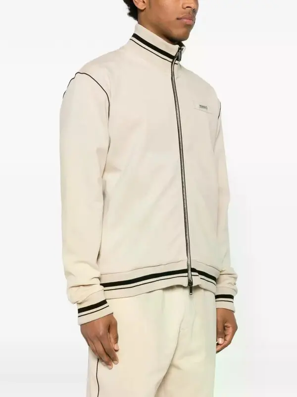 Iceberg Striped Trim Zip-up Sweatshirt