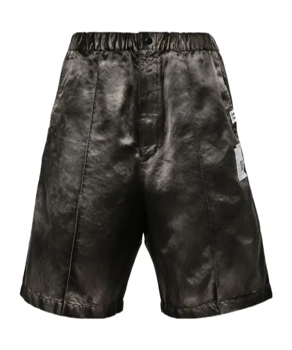 Mihara Yasuhiro Logo Patch Satin Bermuda Shorts