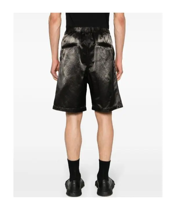 Mihara Yasuhiro Logo Patch Satin Bermuda Shorts