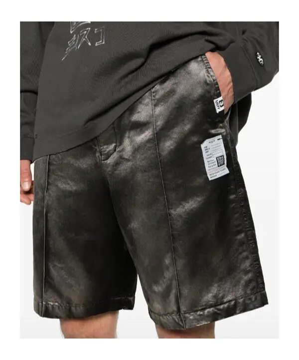 Mihara Yasuhiro Logo Patch Satin Bermuda Shorts