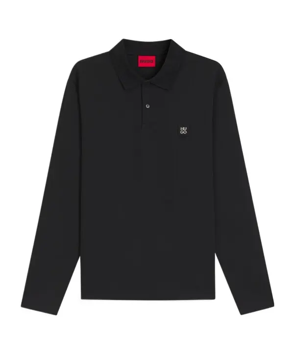 Hugo Boss Hugo Logo Patch Button Detailed Polo Shirt - Black