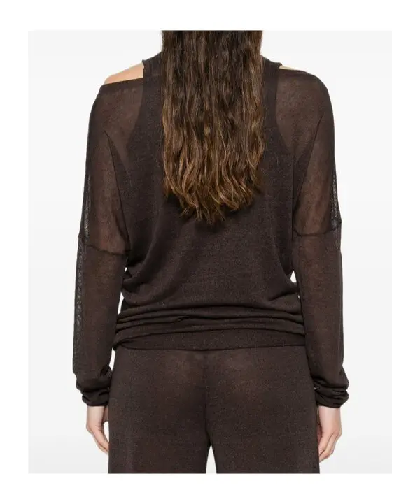 P.a.r.o.s.h Cold Shoulder Long Sleeve Top