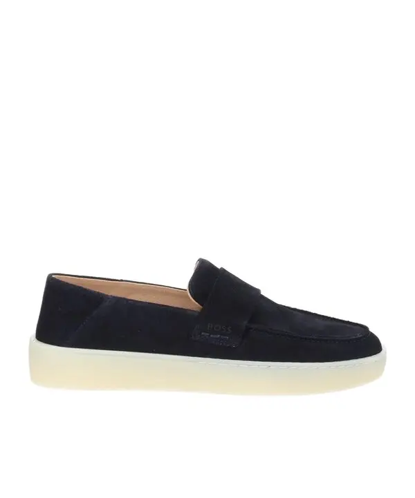 Hugo Boss Embossed Logo Loafers - Dark Blue