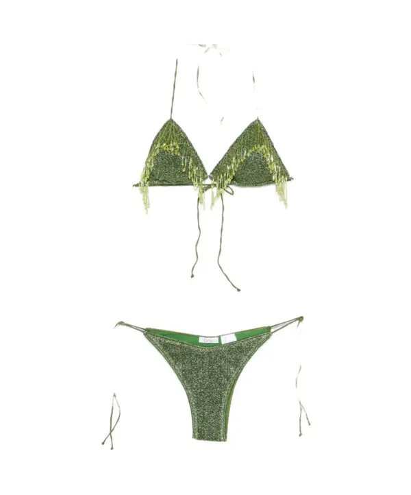 Oseree Lumière 20s Beaded Bikini Set - White