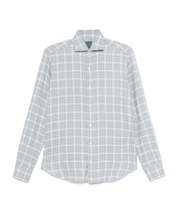 BARBA NAPOLI Check Pattern Shirt - White