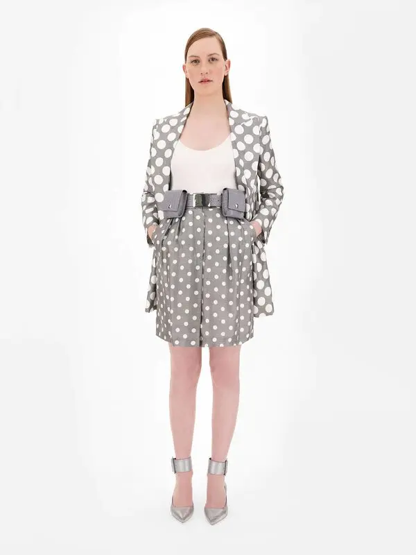 Max Mara Polka Dot Belted Skirt