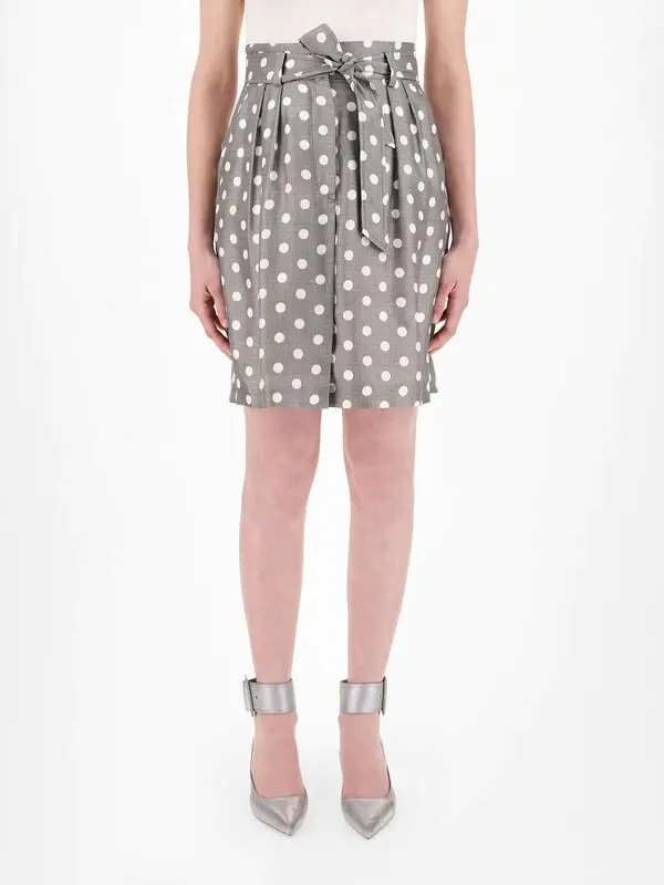 Max Mara Polka Dot Belted Skirt