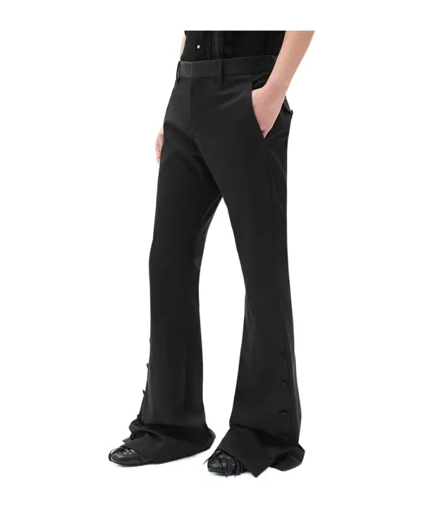 ANN DEMEULEMEESTER Vald Slim Fit Bootcut Trousers With Button Detail