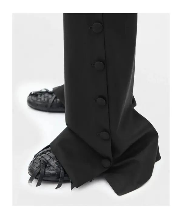 ANN DEMEULEMEESTER Vald Slim Fit Bootcut Trousers With Button Detail