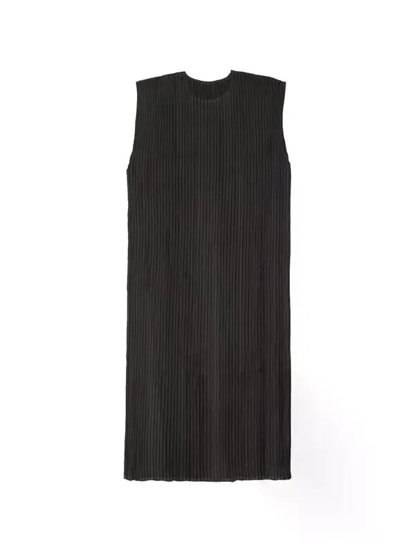 Issey Miyake Pleated Sleeveless Mini Dress - Black