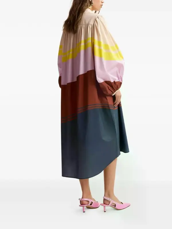 Essentiel Antwerp Stripe Print Belted Midi Shirt Dress