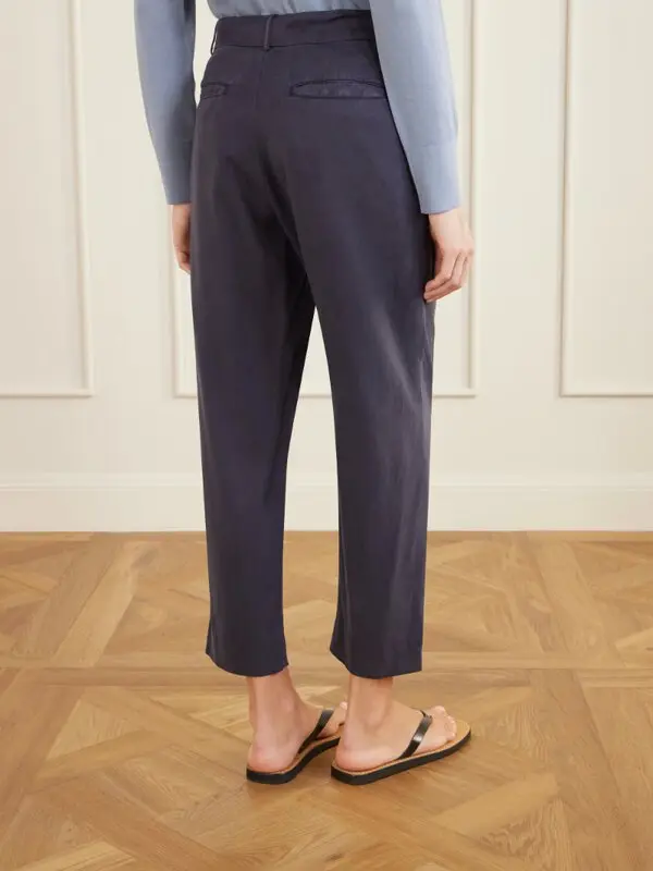 THE ROW Karsten Cropped Cotton Straight-leg Pants