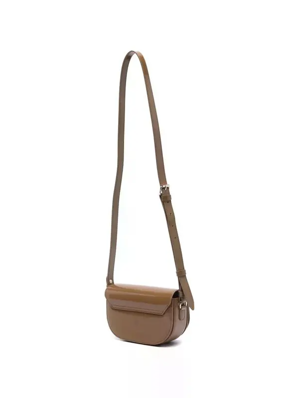 A.p.c. Demi-lune Patent Leather Crossbody Bag - Brown