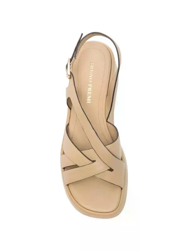 BRUNO PREMI Leather Platform Sandals
