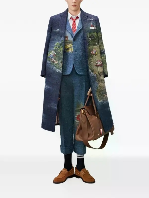 Thom Browne Bouclé Tweed Dinner Jacket With Lighthouse Embroidery