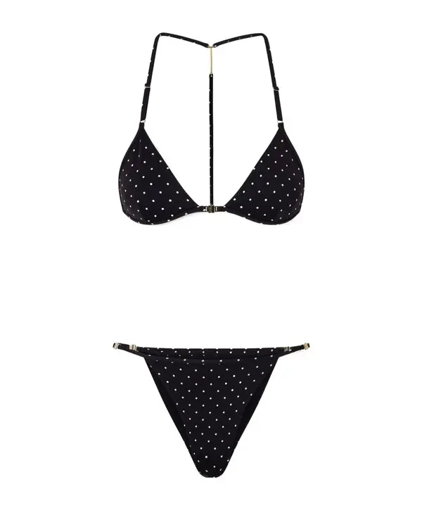 TOM FORD Polka Dot Triangle Bikini - Black/white