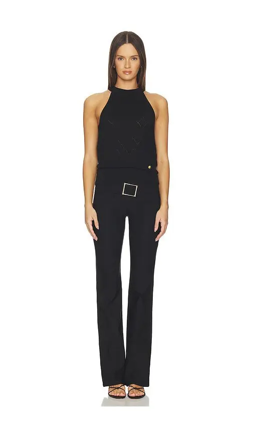 Balmain Halterneck Quilted Light Wool Top