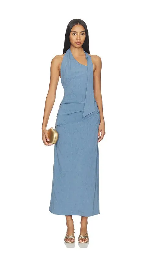 SOVERE / Deena Knit Crepe Maxi Dress With Front Knot Detail