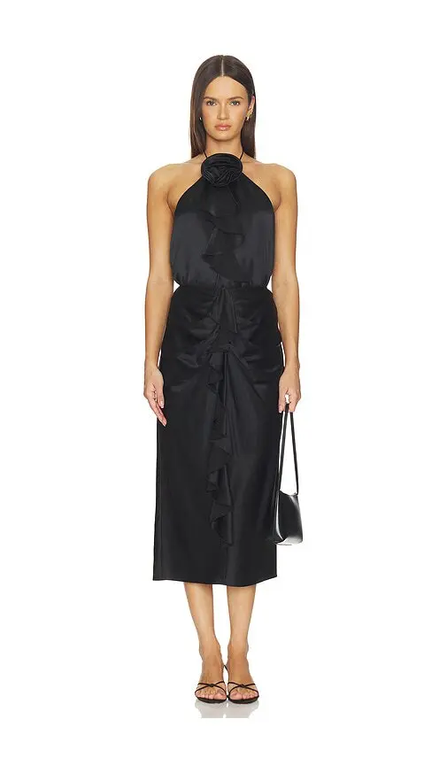 Cinq À Sept Hallie Halterneck Top With Waterfall Ruffling