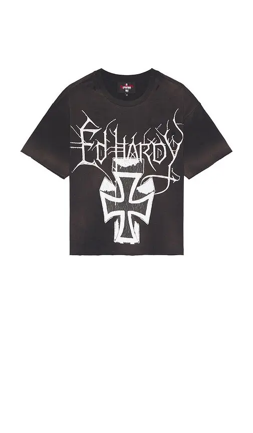 Ed Hardy By Appointment Only Cross Cropped Boxy Tee In . Also