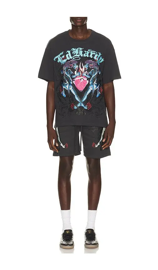 Ed Hardy Graphic Fleece Shorts