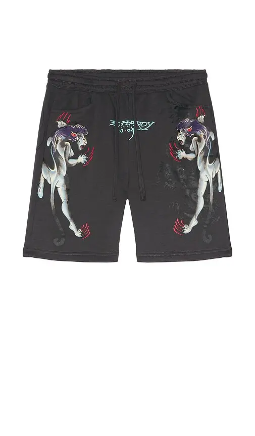 Ed Hardy Graphic Fleece Shorts