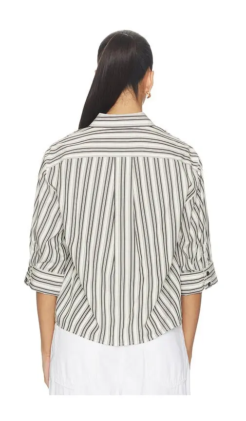 Rag & Bone Lucia Stripe Poplin Shirt - Grey