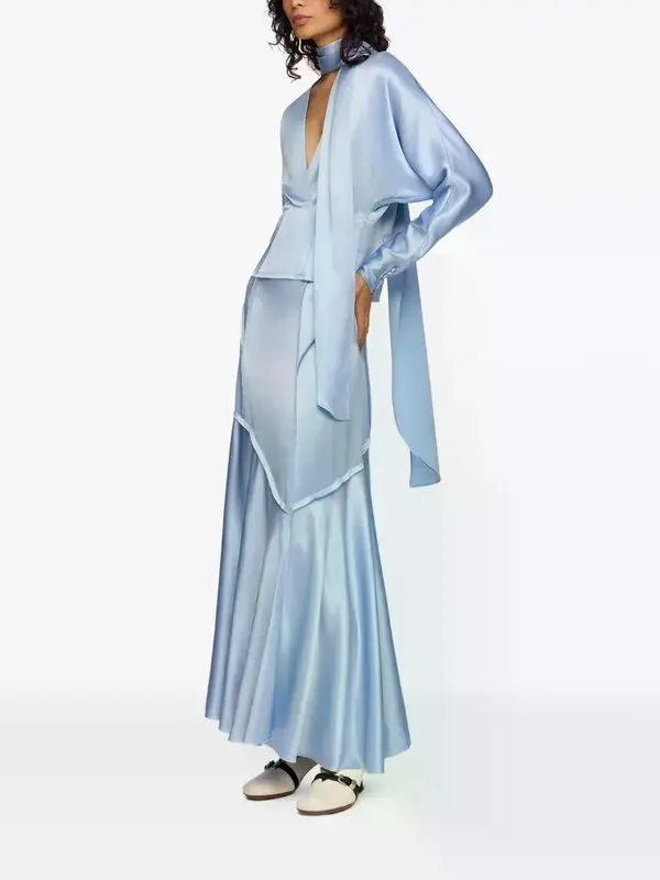 GANNI Raw-edge Panelled Maxi Skirt