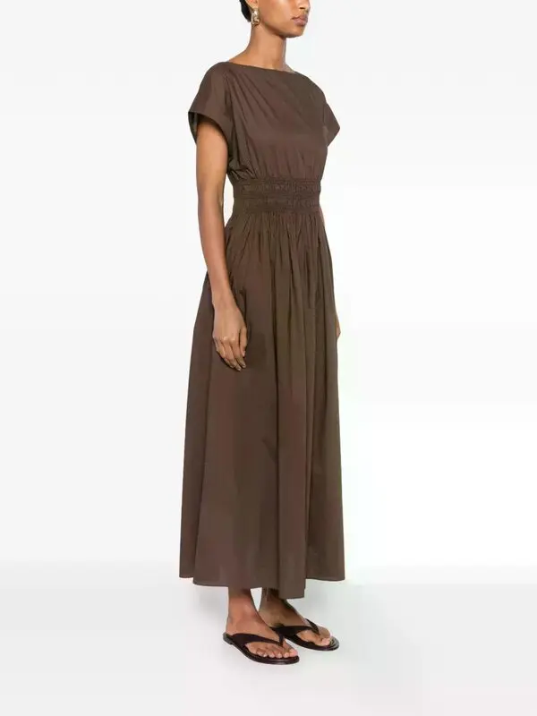 Matteau Shirred-waist Midi Dress