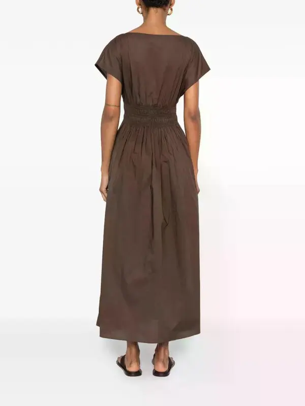 Matteau Shirred-waist Midi Dress