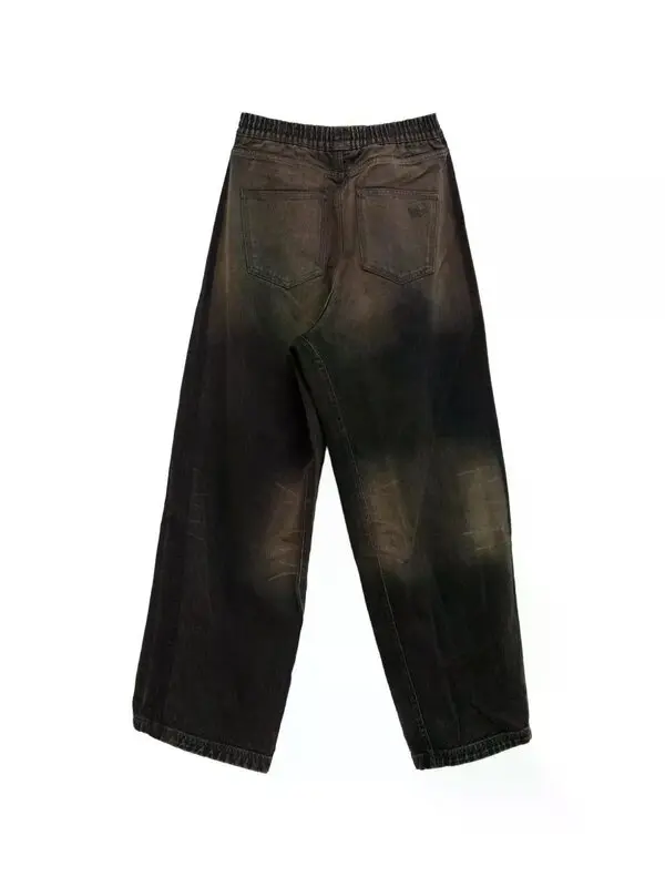Adidas X Avavav Faded-effect Wide-leg Jeans