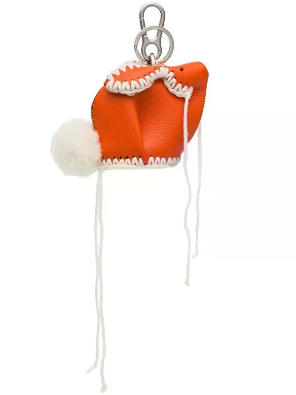 Loewe Clementine Leather Bunny Pom Pom Keyring