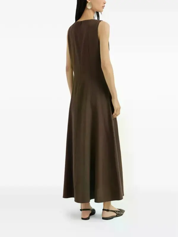 Brunello Cucinelli Virgin Wool Fluid Twill Flared Dress