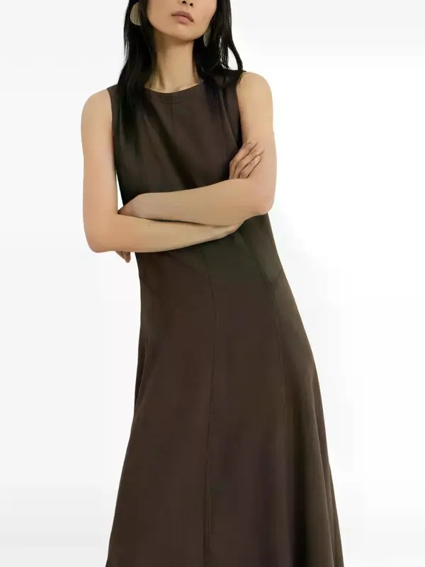 Brunello Cucinelli Virgin Wool Fluid Twill Flared Dress