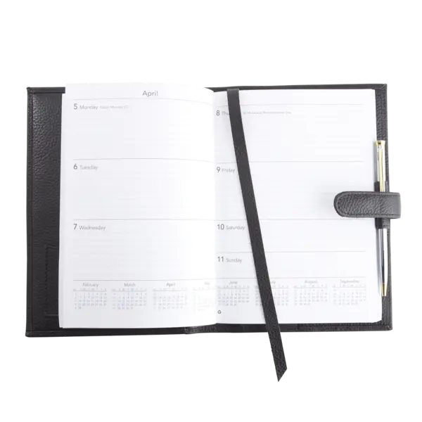 ROYCE NEW YORK 2026 Weekly Refillable Calendar Planner - Black