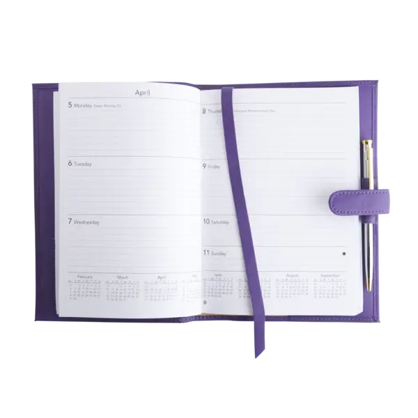 ROYCE NEW YORK 2026 Weekly Refillable Calendar Planner - Purple