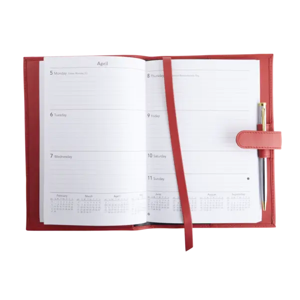 ROYCE NEW YORK 2026 Weekly Refillable Calendar Planner - Red