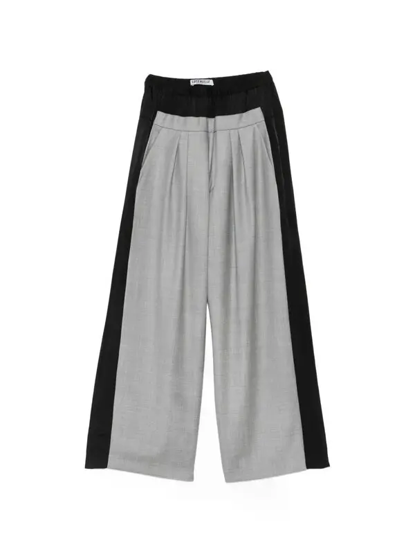 LUTZ HUELLE Pleated Wide-leg Trousers - Grey