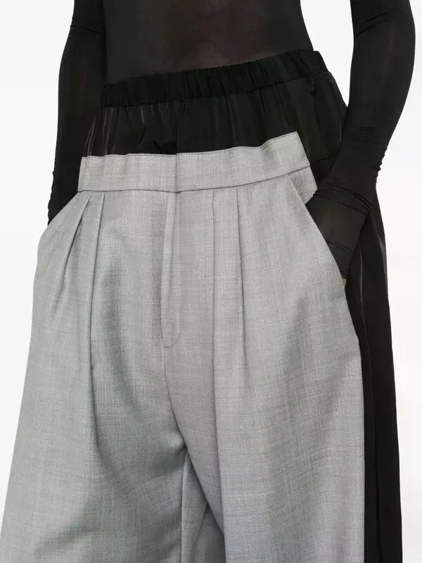 LUTZ HUELLE Pleated Wide-leg Trousers