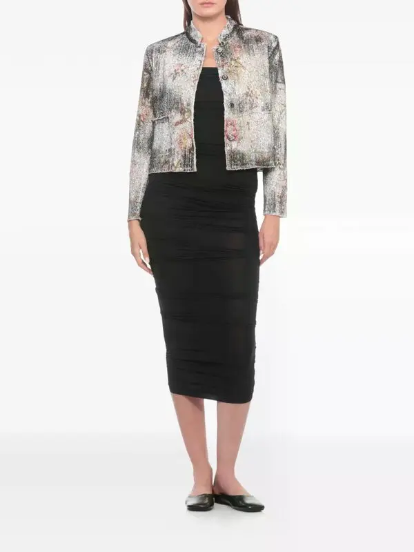 Avant Toi Embellished Floral Sequin Jacket - Grey