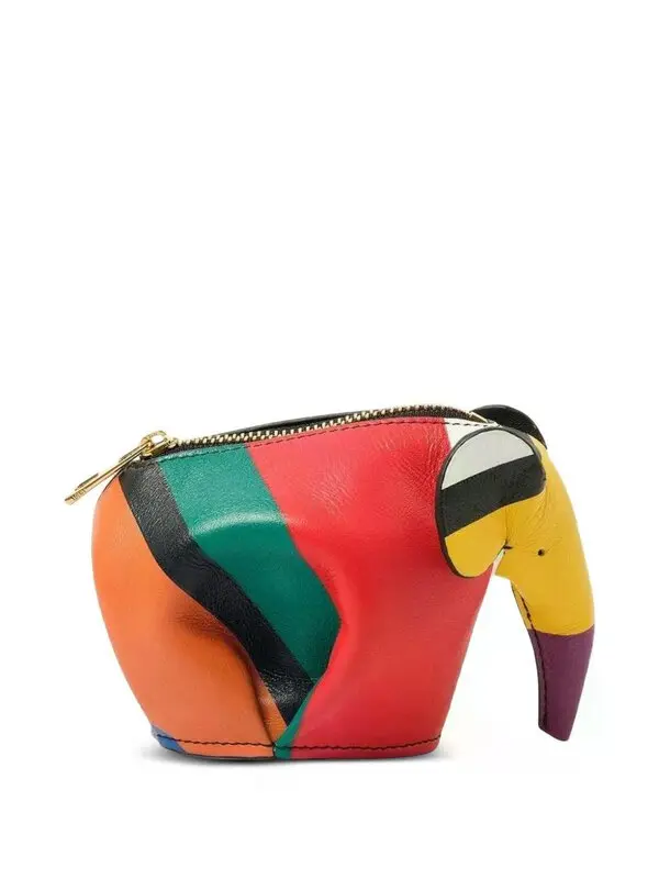 Loewe Elephant Striped Coin Purse