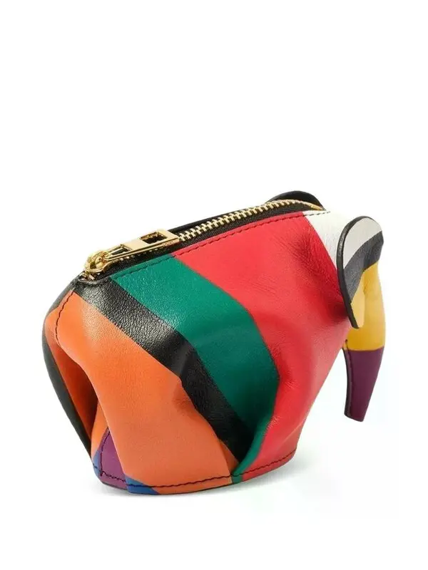 Loewe Elephant Striped Coin Purse