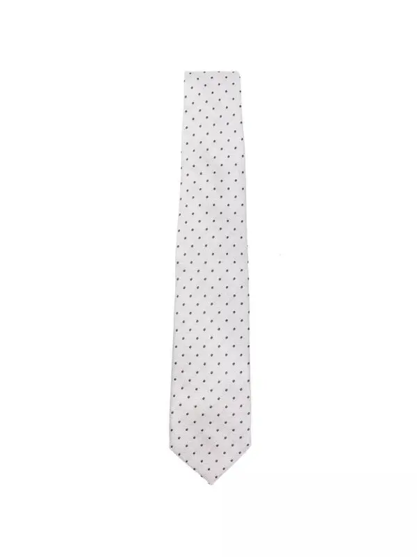 Corneliani Polka-dot Silk Tie - Grey