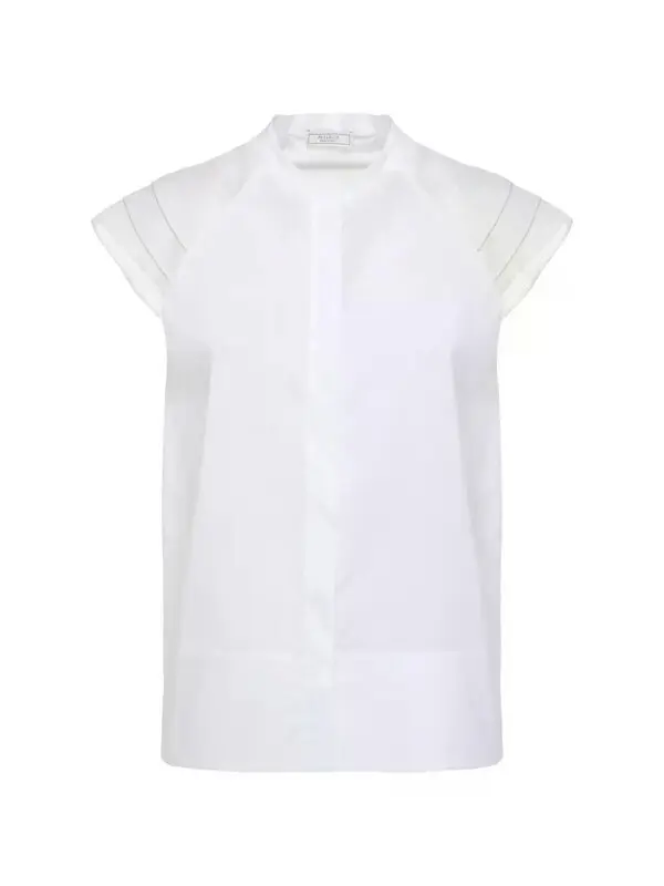 Peserico Sheer Panel Cap Sleeve Shirt - White