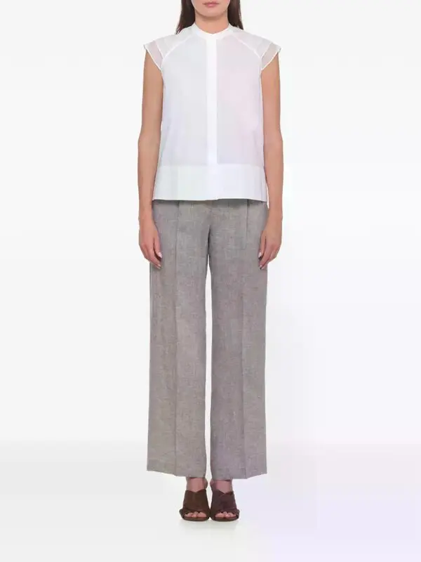 Peserico Sheer Panel Cap Sleeve Shirt