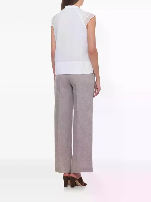 Peserico Sheer Panel Cap Sleeve Shirt